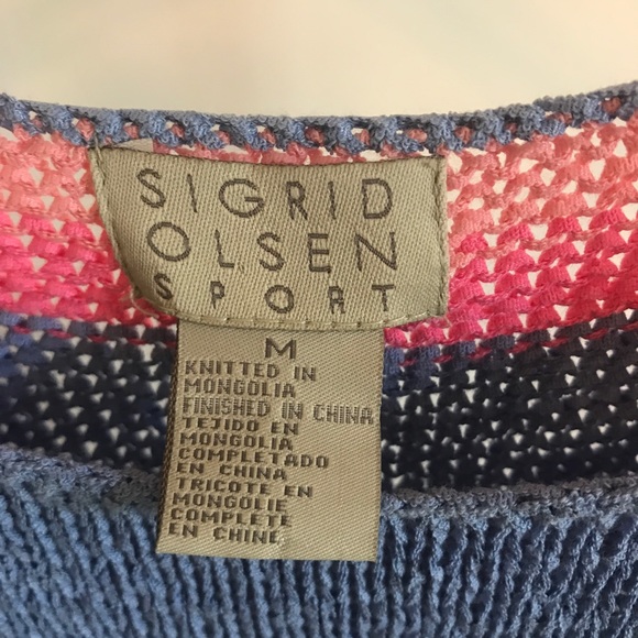 Sigrid Olsen | Tops | Sigrid Olsen Sport Striped Rainbow Tank Top M ...